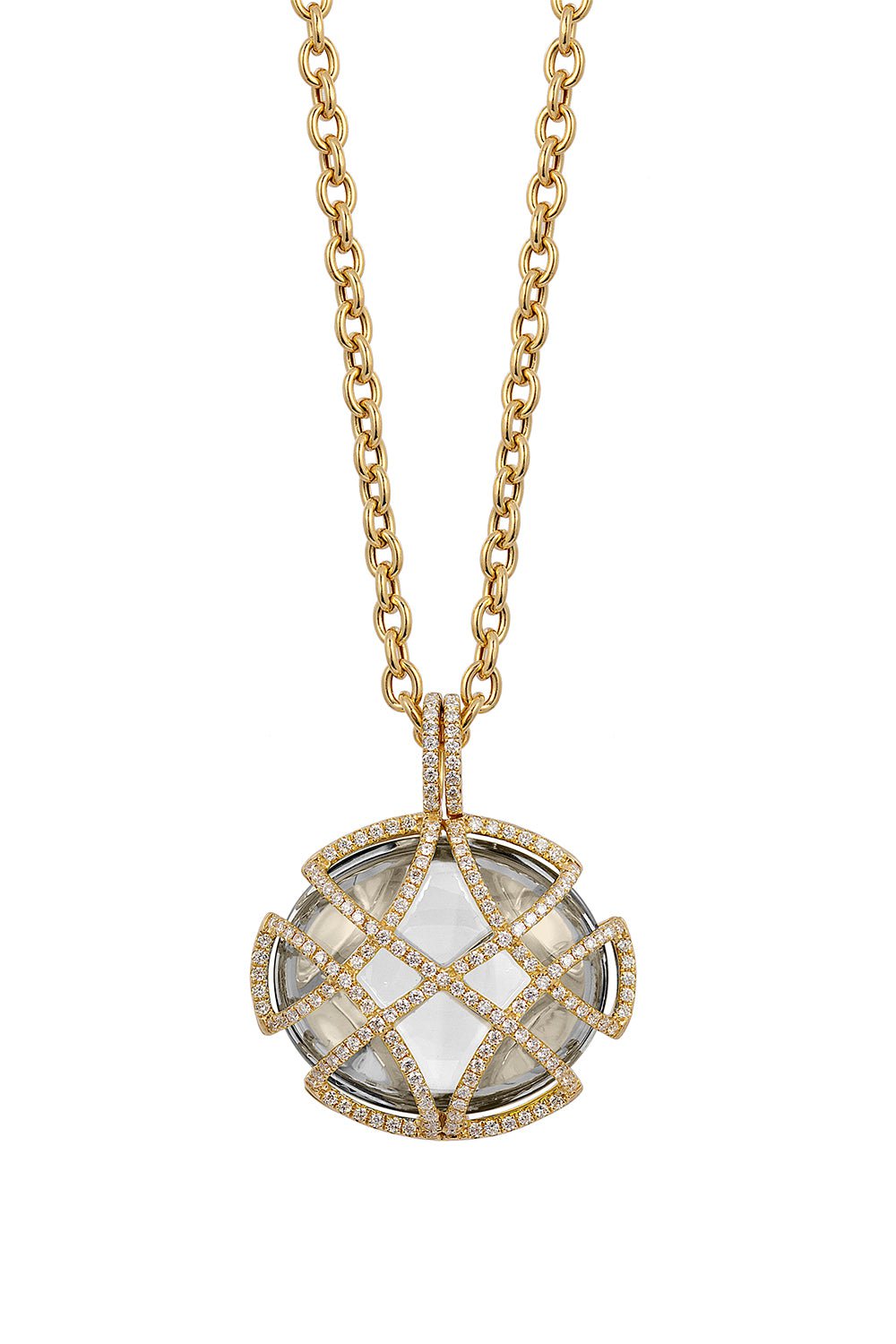 Freedom Oval Oblong Pendant Necklace | GOSHWARA – Marissa Collections