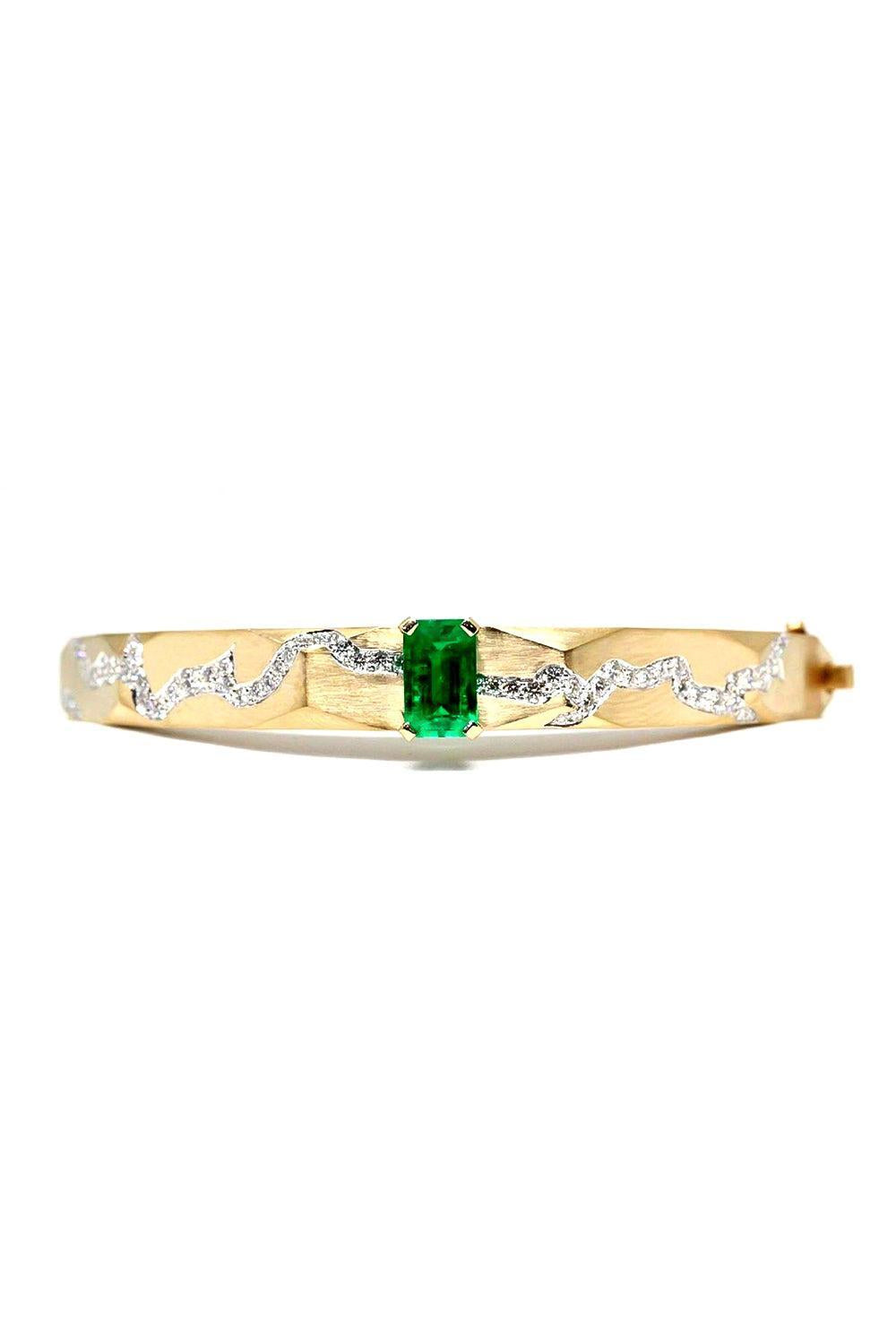 Emerald Diamond Enigma Kintsugi Bangle Bracelet | ARUNASHI – Marissa ...