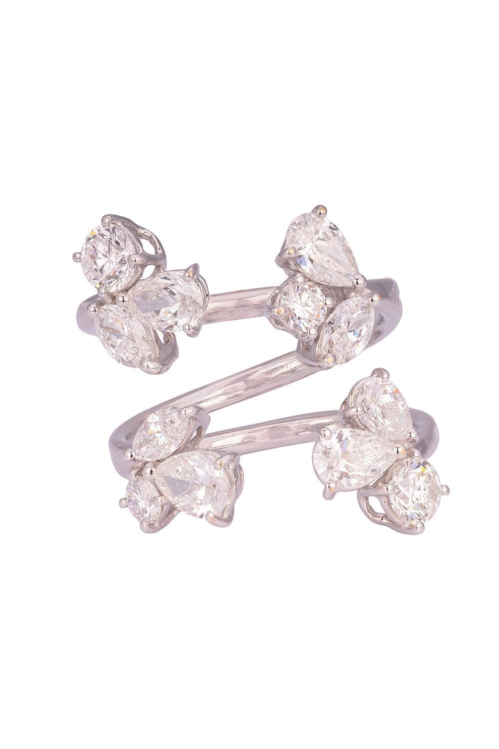 Diamond Four Cluster Open Ring | ZYDO – Marissa Collections