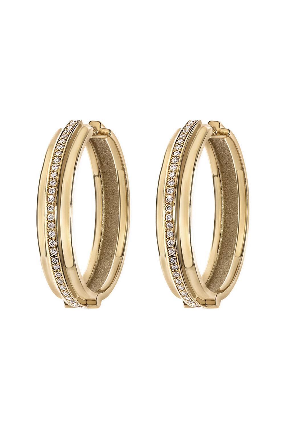 Three Tier Staircase Diamond Hoop Earrings | AZLEE – Marissa Collections