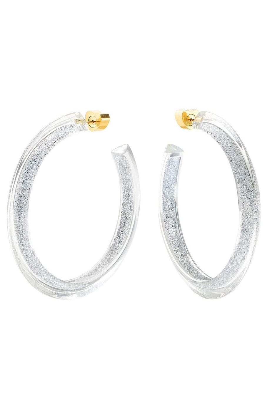 Medium Silver Glitter Jelly Hoops | ALISON LOU – Marissa Collections