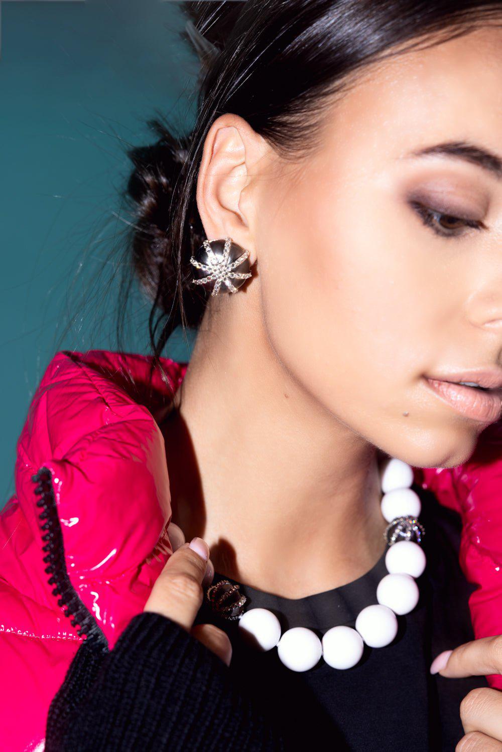 Reverse Set Dome Button Earrings | ARUNASHI – Marissa Collections