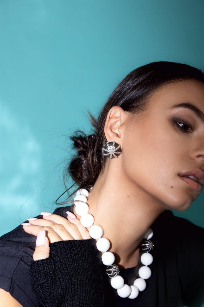 Reverse Set Dome Button Earrings | ARUNASHI – Marissa Collections