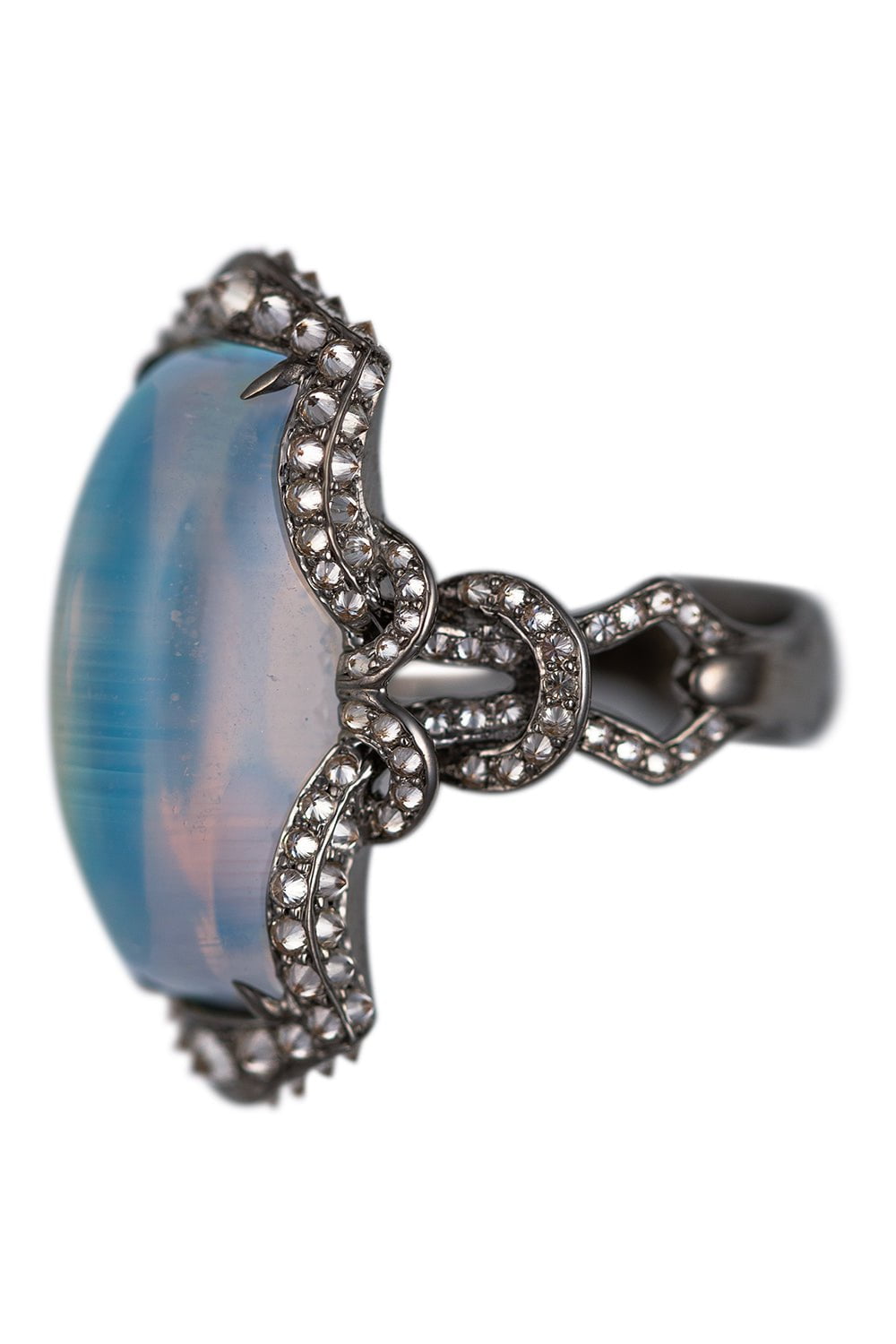 Blue Moonstone Diamond Ring | ARUNASHI – Marissa Collections