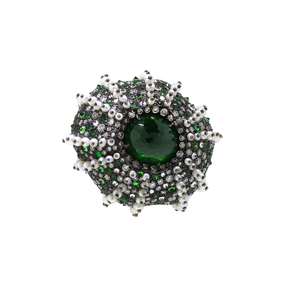 Demantoid Sea Urchin Pearl Ring | ARUNASHI – Marissa Collections