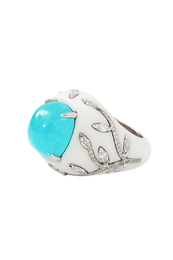 Cabochon Paraiba Corian Ring | ARUNASHI – Marissa Collections