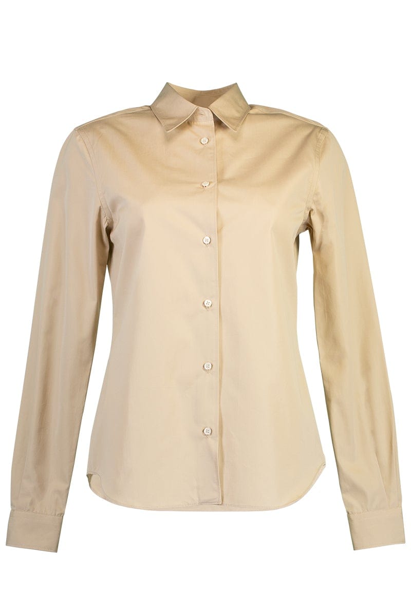 Long Sleeve Cotton Blouse - Beige | ASPESI – Marissa Collections