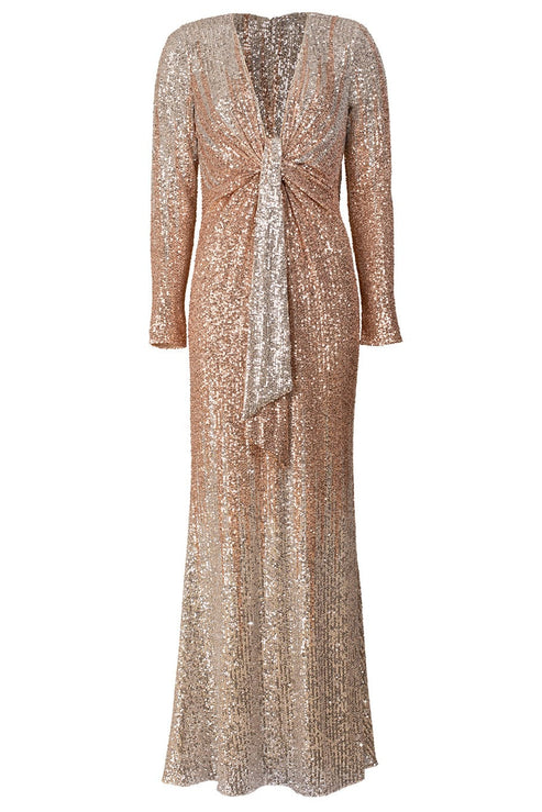 Deep V Sequin Gown | BADGLEY MISCHKA – Marissa Collections