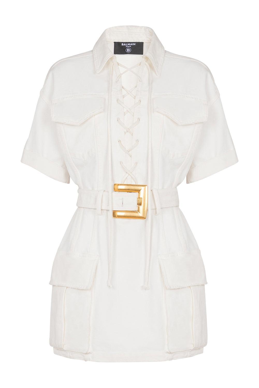 Lace-Up Canvas Dress | BALMAIN – Marissa Collections