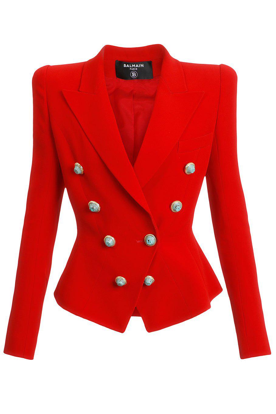 8 Button Jacket - Rouge | BALMAIN – Marissa Collections
