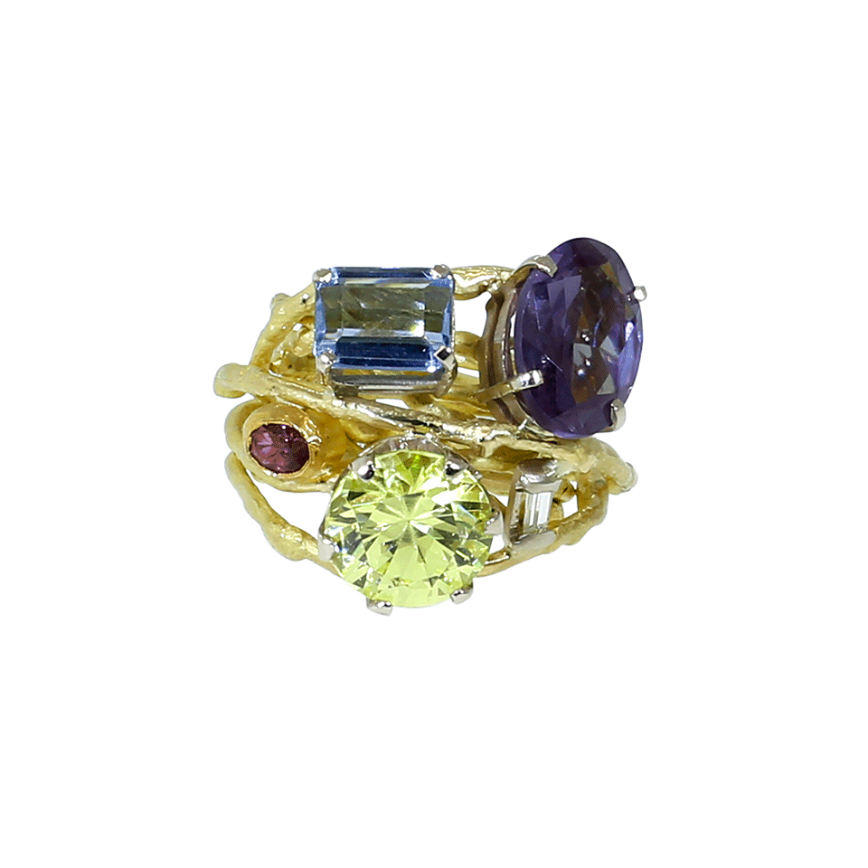 Aquamarine And Amethyst Ring | BOAZ KASHI – Marissa Collections
