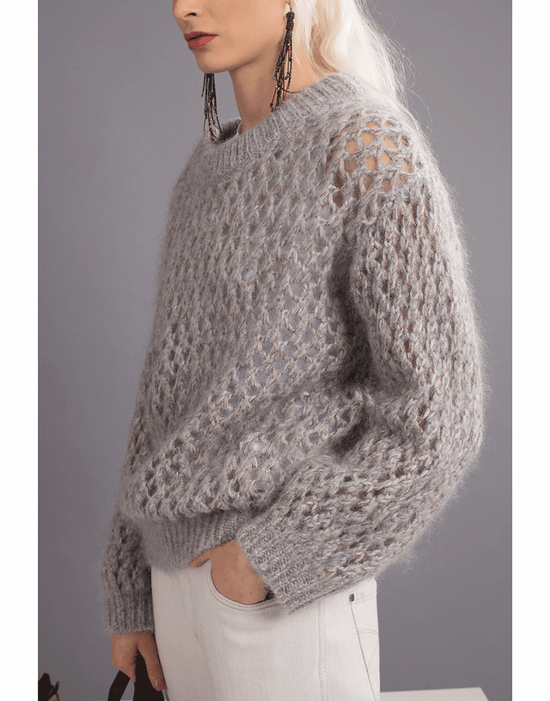 Open Weave Net Mohair Crewneck Sweater | BRUNELLO CUCINELLI – Marissa ...