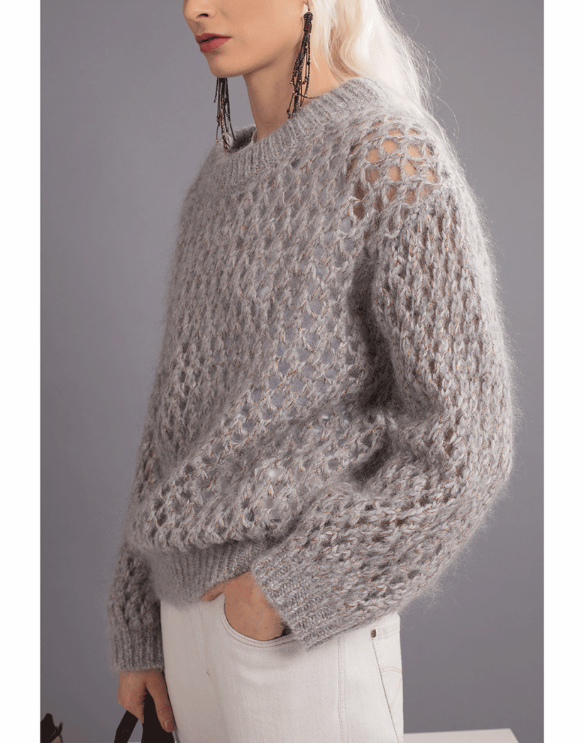 Open Weave Net Mohair Crewneck Sweater | BRUNELLO CUCINELLI – Marissa ...