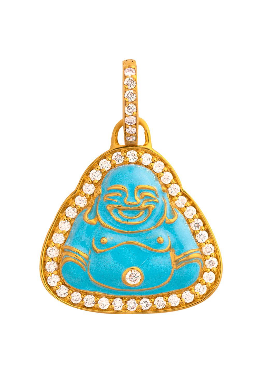 Small Blue Enamel Happy Buddha Pendant | BUDDHA MAMA – Marissa Collections