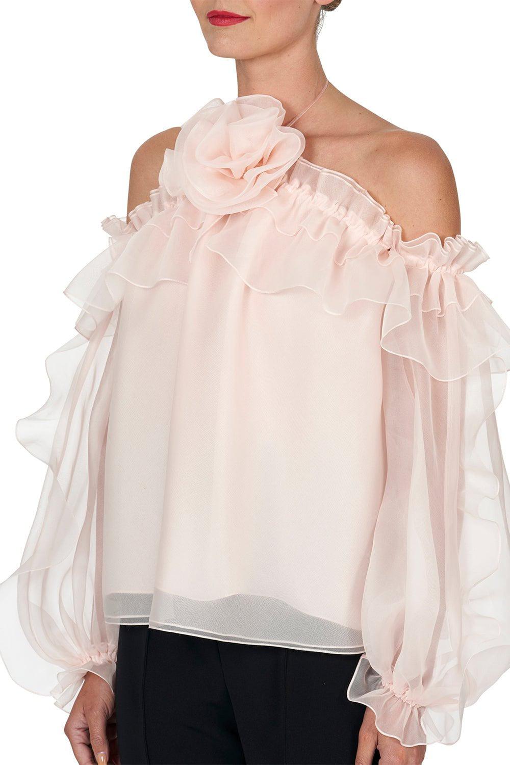 Flower Ruffle Halter Top | CAROLINA HERRERA – Marissa Collections