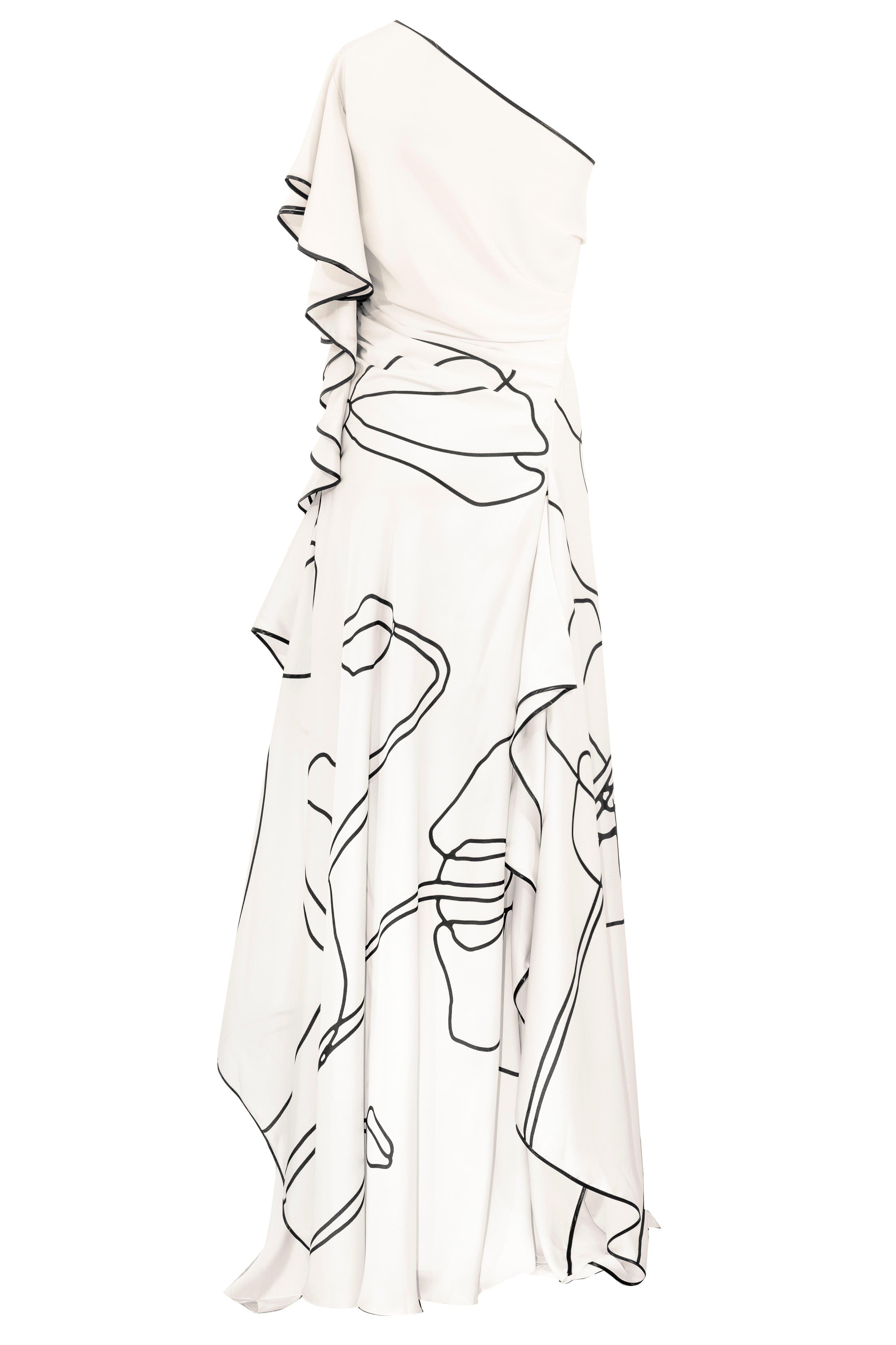 Priela One Shoulder Gown | COSTARELLOS – Marissa Collections