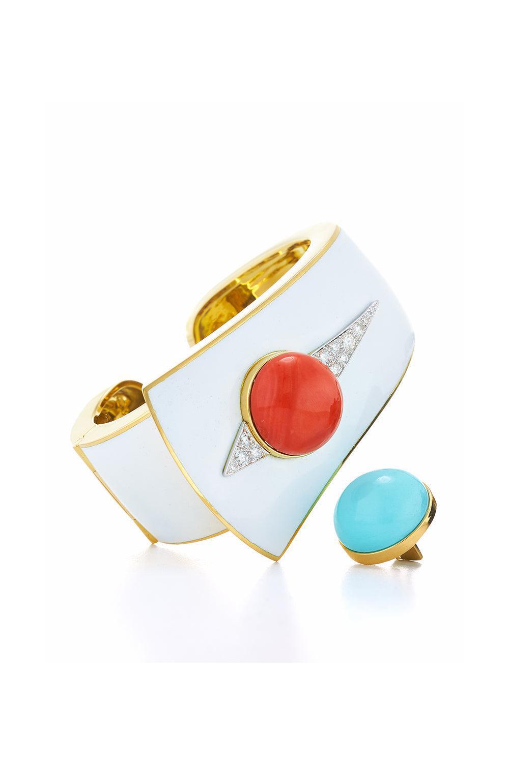 White Interchangeable Button Cuff Bracelet | DAVID WEBB – Marissa ...
