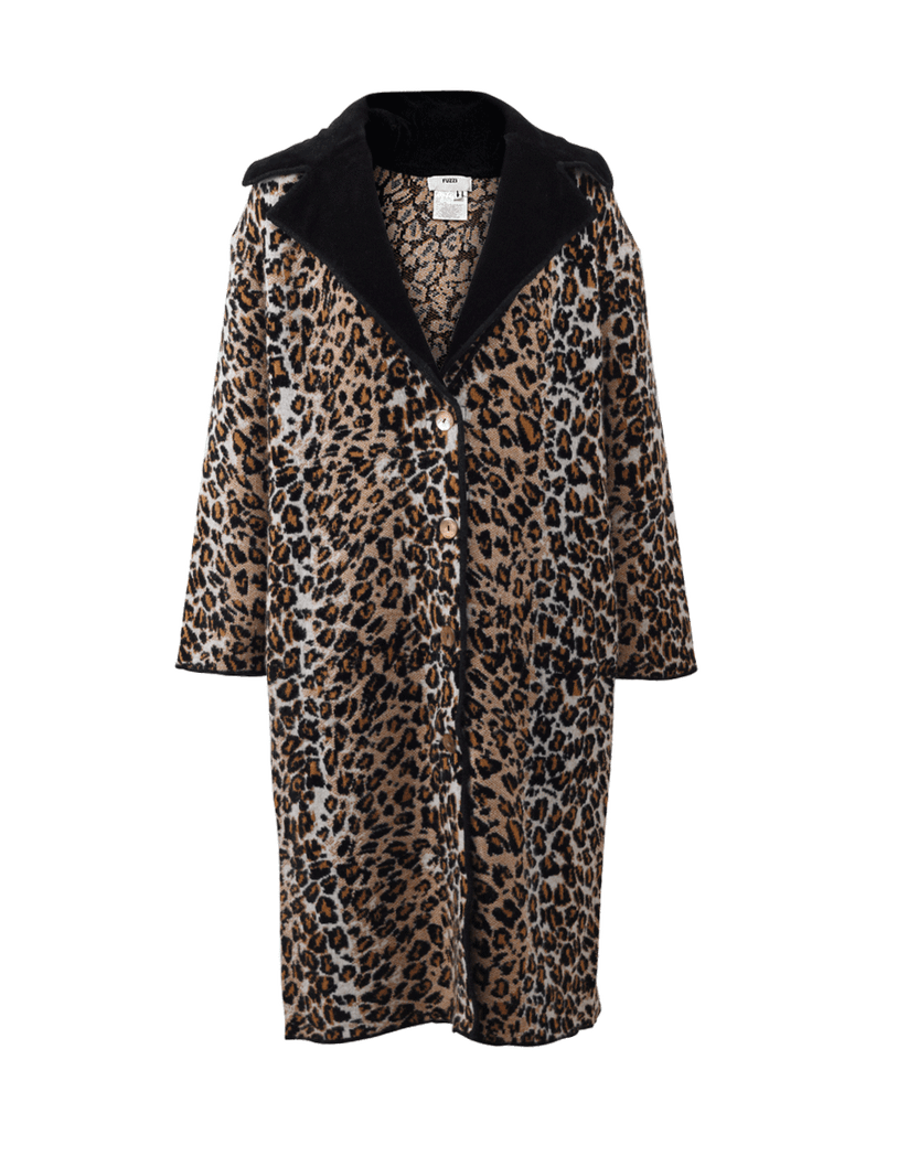 Heavy Knit Leopard Coat | FUZZI – Marissa Collections