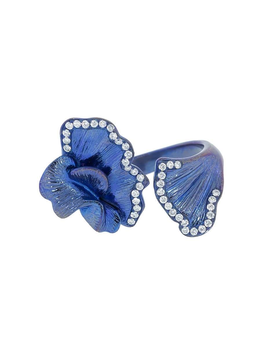 Blue Titanium Flower Ring | GRAZIELA – Marissa Collections