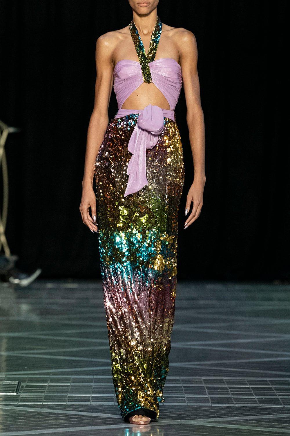 Halter Cut Out Gown | HALPERN – Marissa Collections