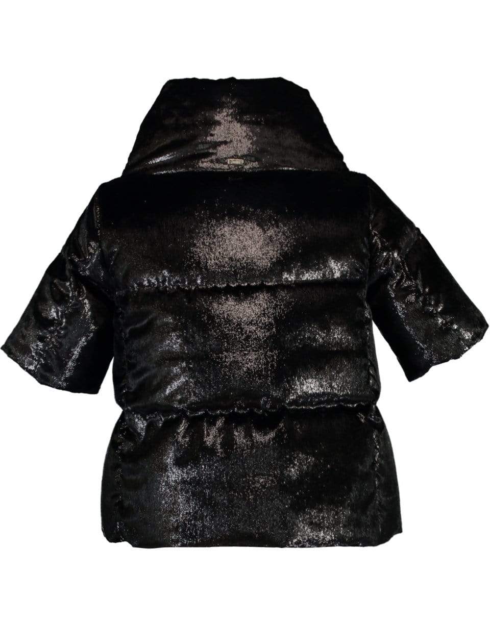 Black Short Sleeve Crystal Velvet Jacket | HERNO – Marissa Collections