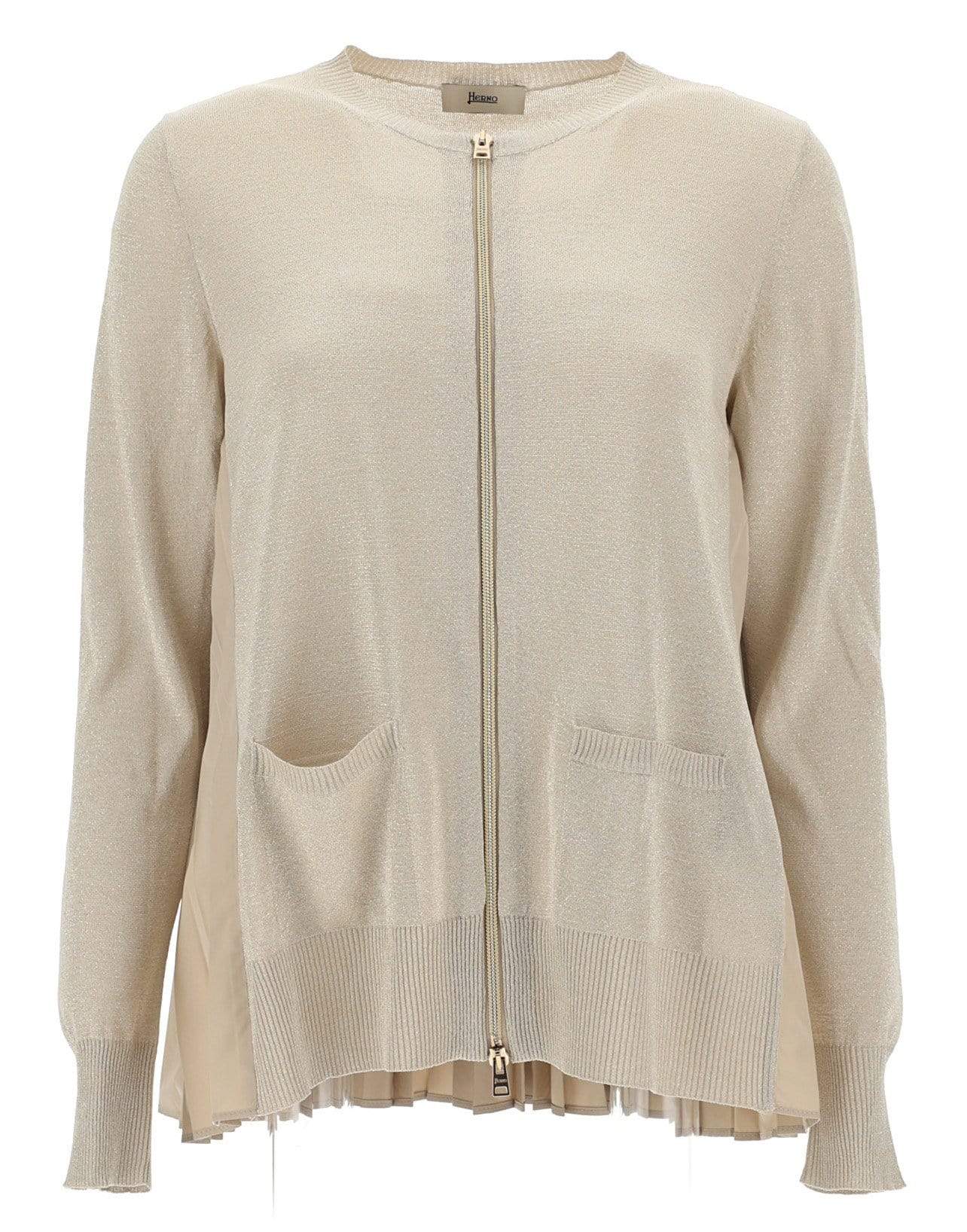 Plisse Wool Techno Taffeta Cardigan | HERNO – Marissa Collections