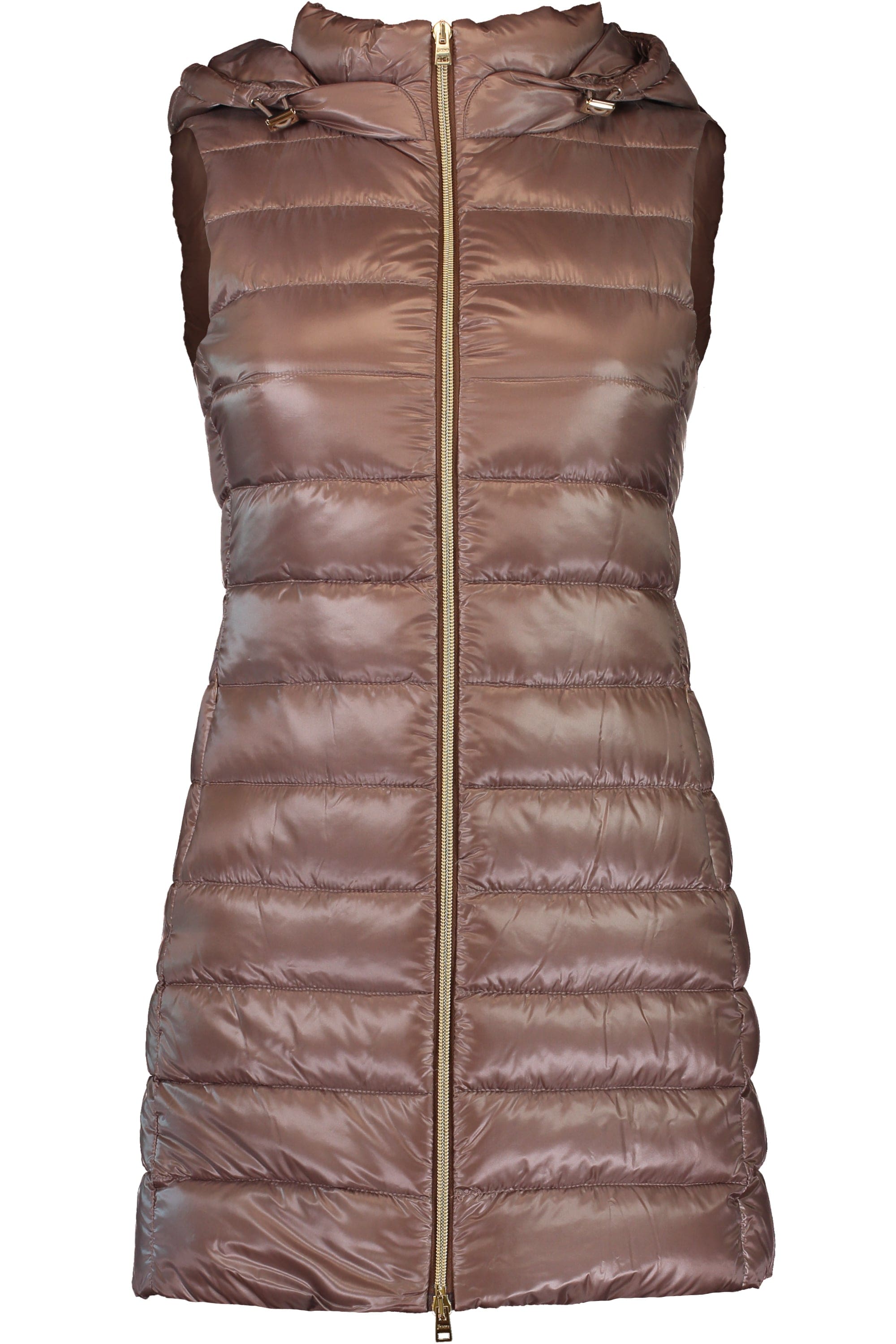 Removable Hood Iconico Serena Nylon Ultralight Long Vest | HERNO ...