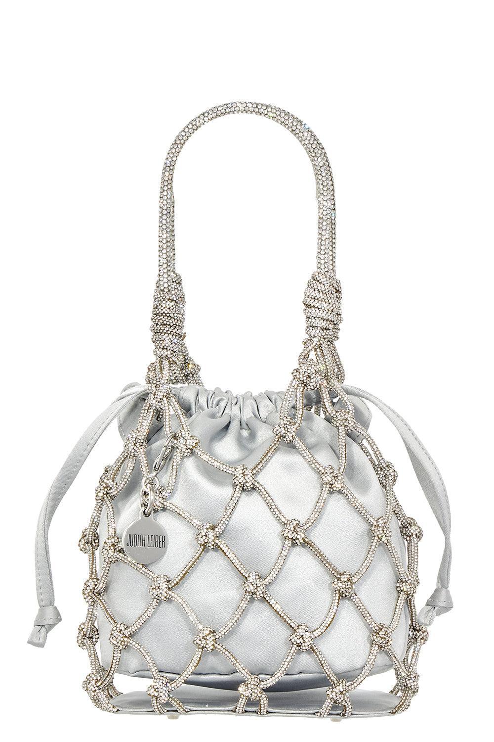 Crystal Net Pouch - Silver Rhine | JUDITH LEIBER – Marissa Collections