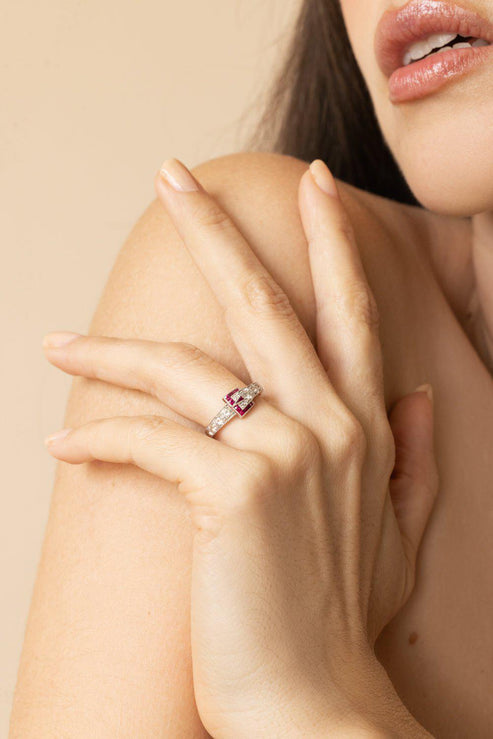 Vintage Diamond Ruby Buckle Ring | KWIAT – Marissa Collections