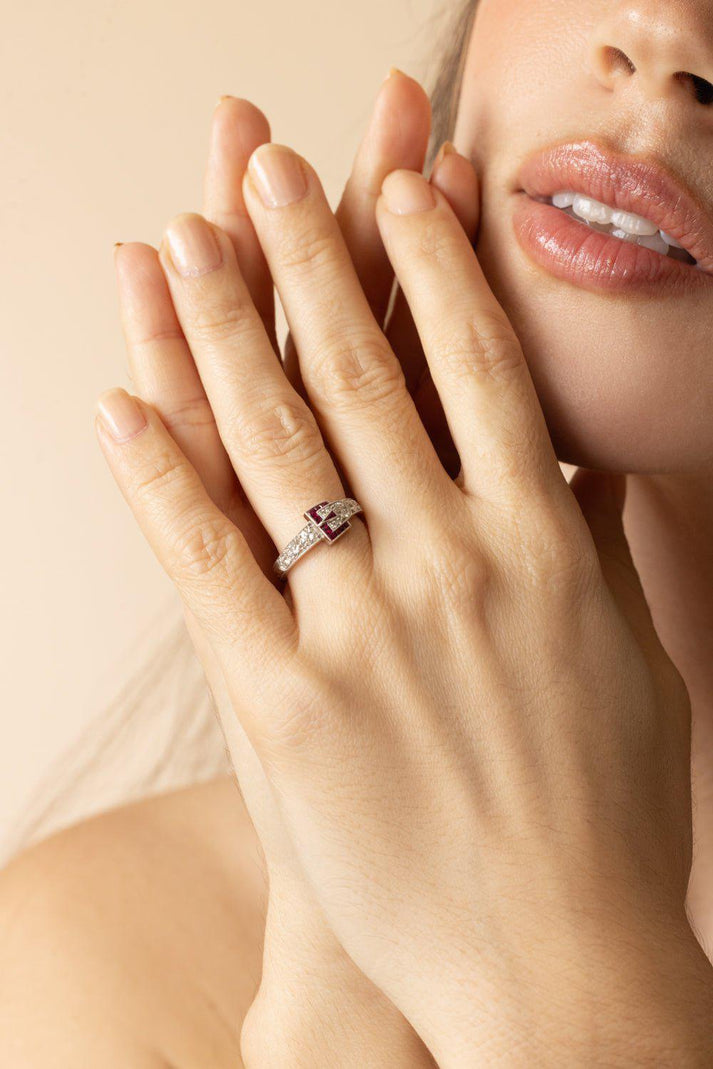 Vintage Diamond Ruby Buckle Ring | KWIAT – Marissa Collections
