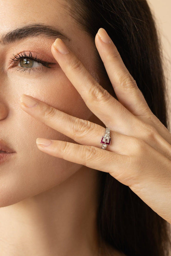 Vintage Diamond Ruby Buckle Ring | KWIAT – Marissa Collections