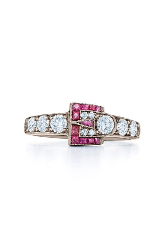 Vintage Diamond Ruby Buckle Ring | KWIAT – Marissa Collections