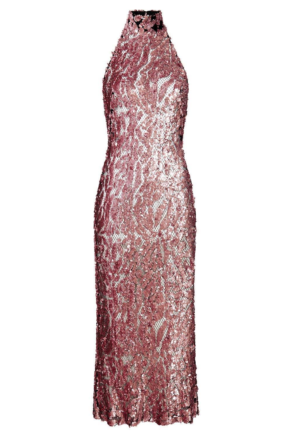 Sequin Halter Open Back Dress | LAPOINTE – Marissa Collections