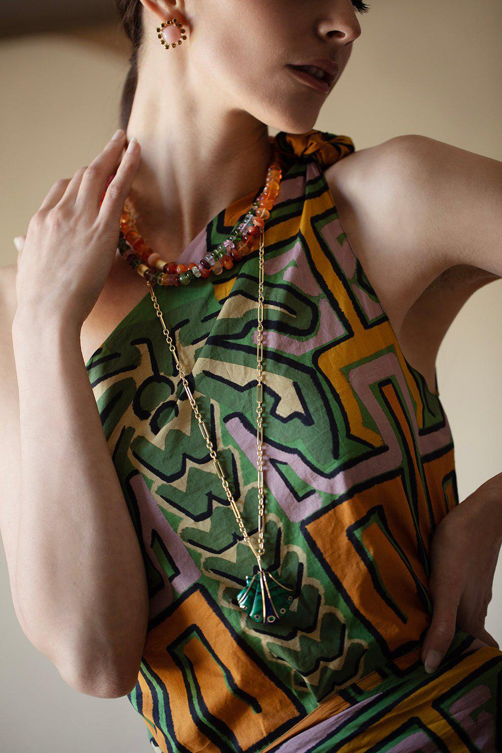 Mixed Gemstone Bead Necklace | LEIGH MAXWELL – Marissa Collections