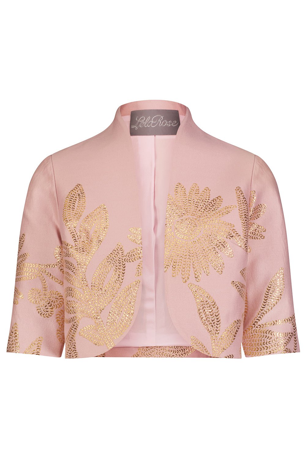 Floral Metallic Cropped Jacket | LELA ROSE – Marissa Collections