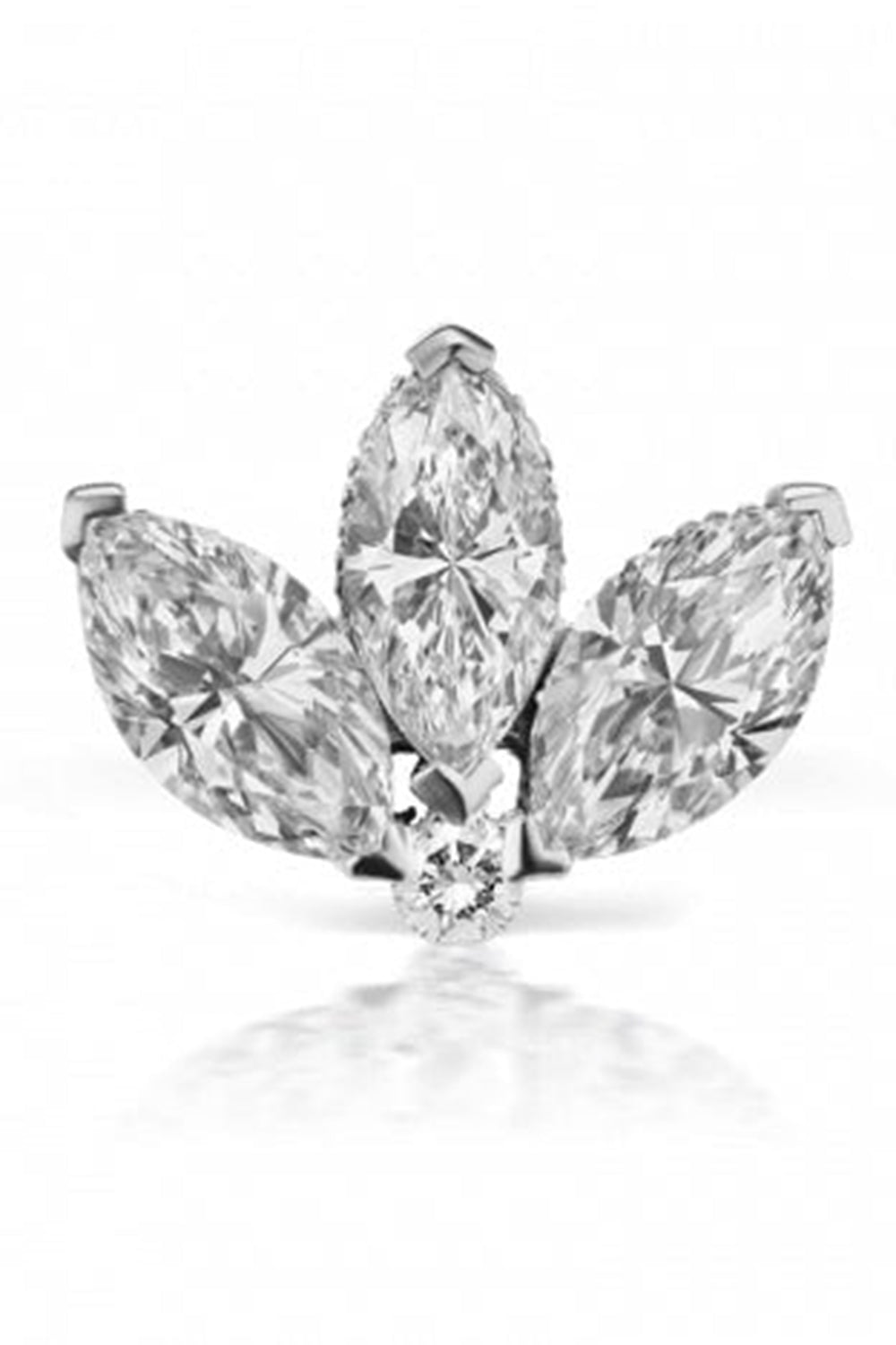 3mm Diamond Lotus Earring Stud - White Gold | MARIA TASH – Marissa ...