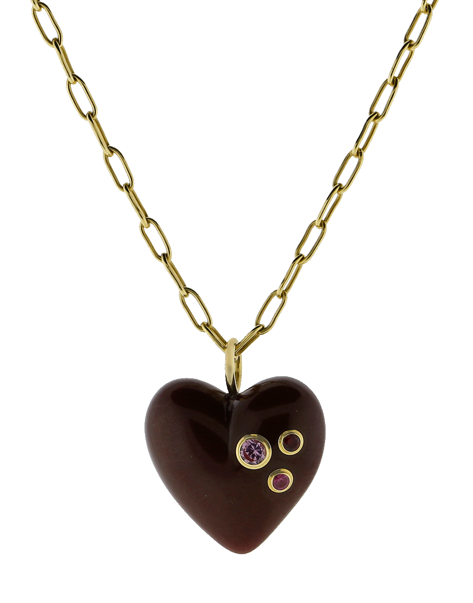 Burgundy Bakelite Heart Pendant Necklace | MARK DAVIS – Marissa Collections