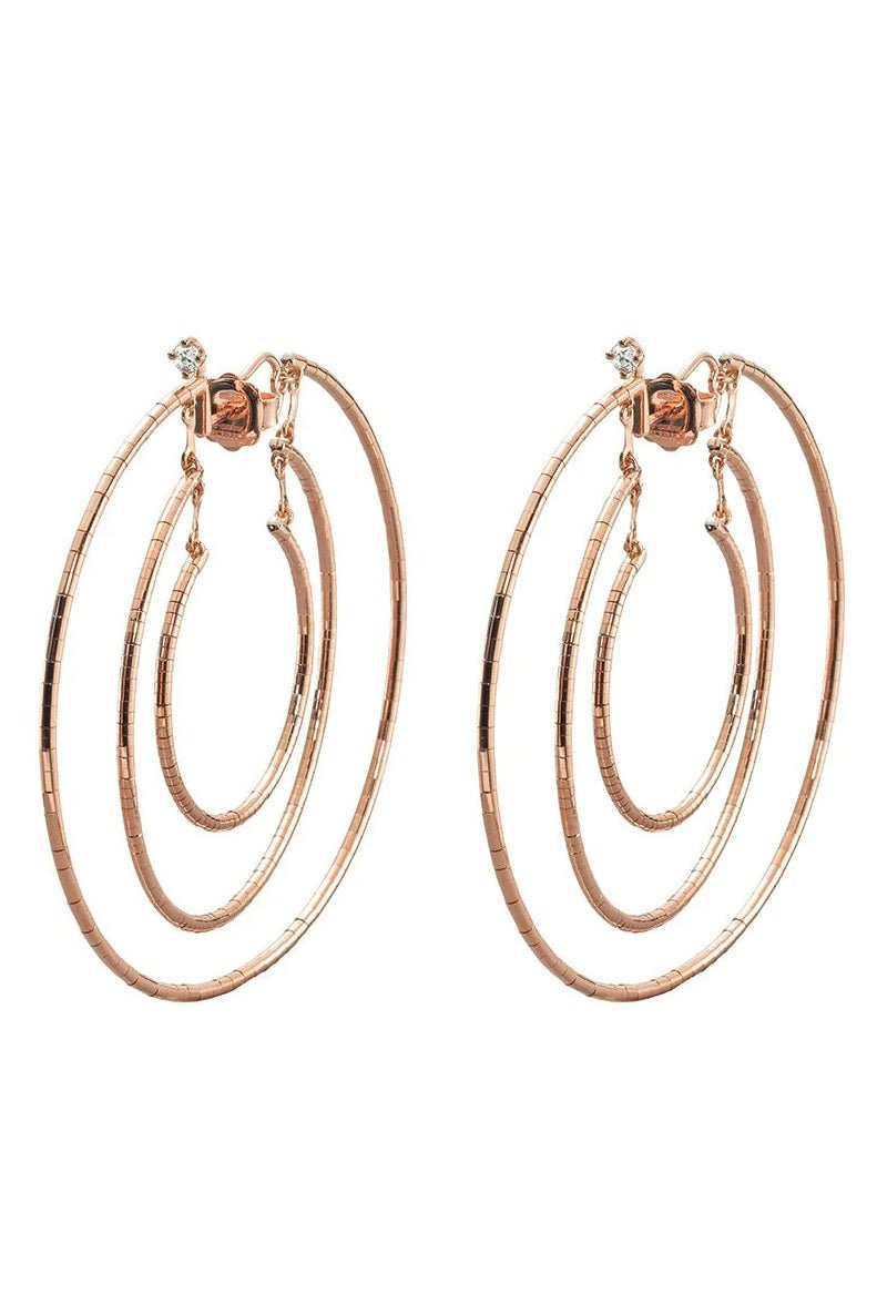 Echo 3 Row Diamond Hoops - Rose Gold | MATTIA CIELO – Marissa Collections