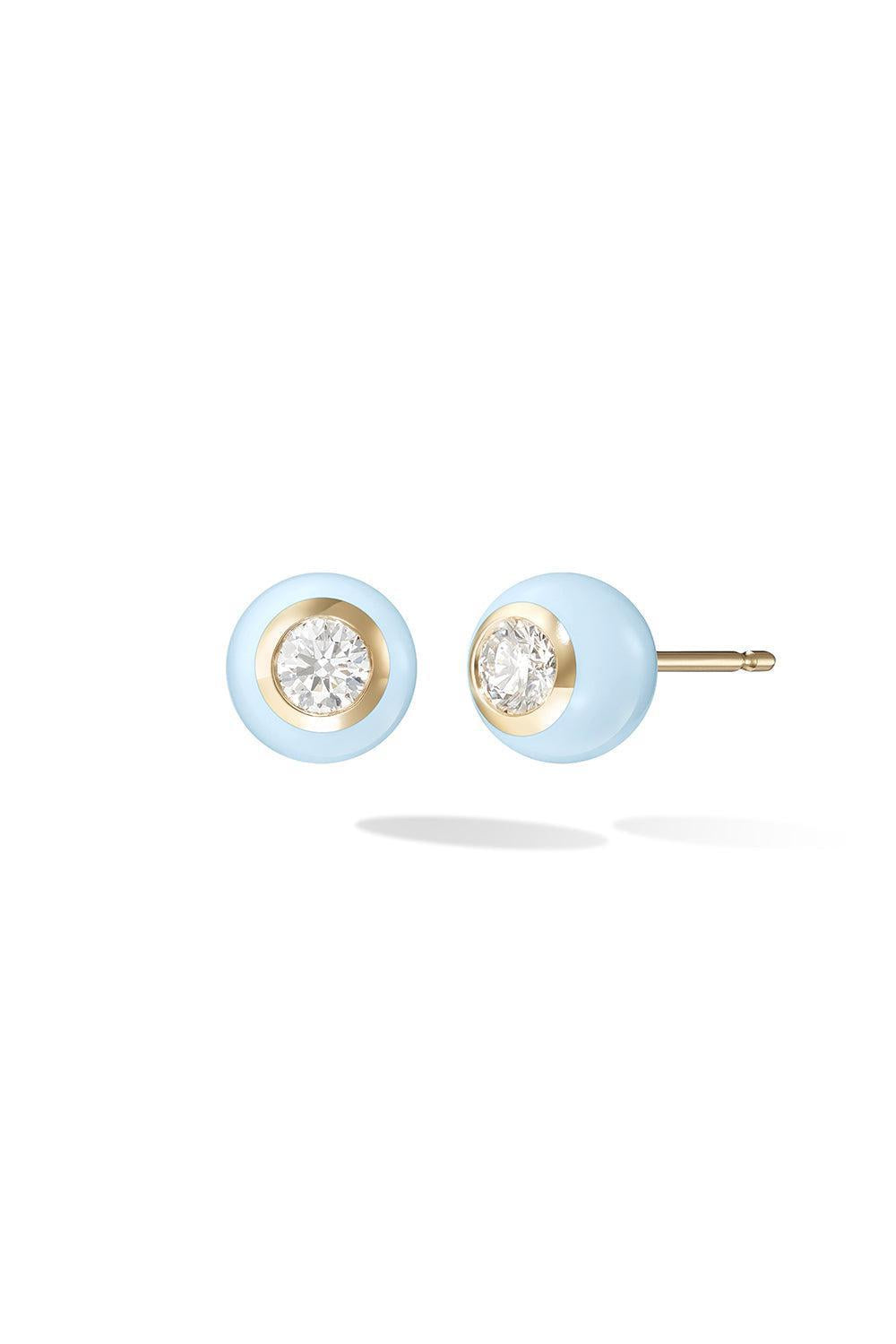 Medium Pastel Blue Audrey Diamond Stud Earrings | MELISSA KAYE ...