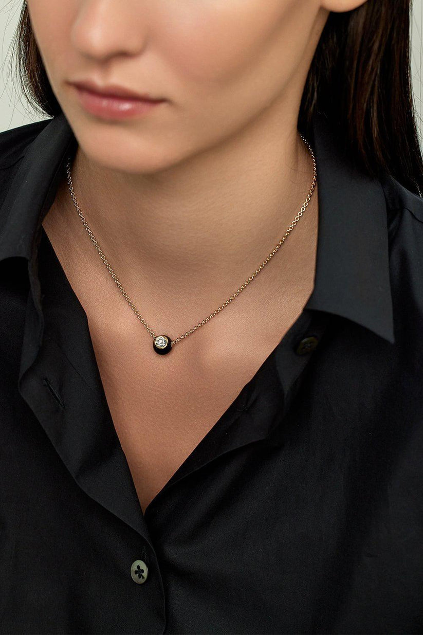 Large White Audrey Pendant Necklace | MELISSA KAYE – Marissa Collections