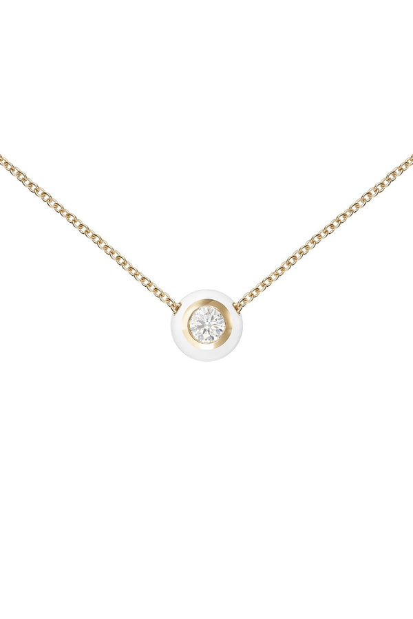 Large White Audrey Pendant Necklace | MELISSA KAYE – Marissa Collections