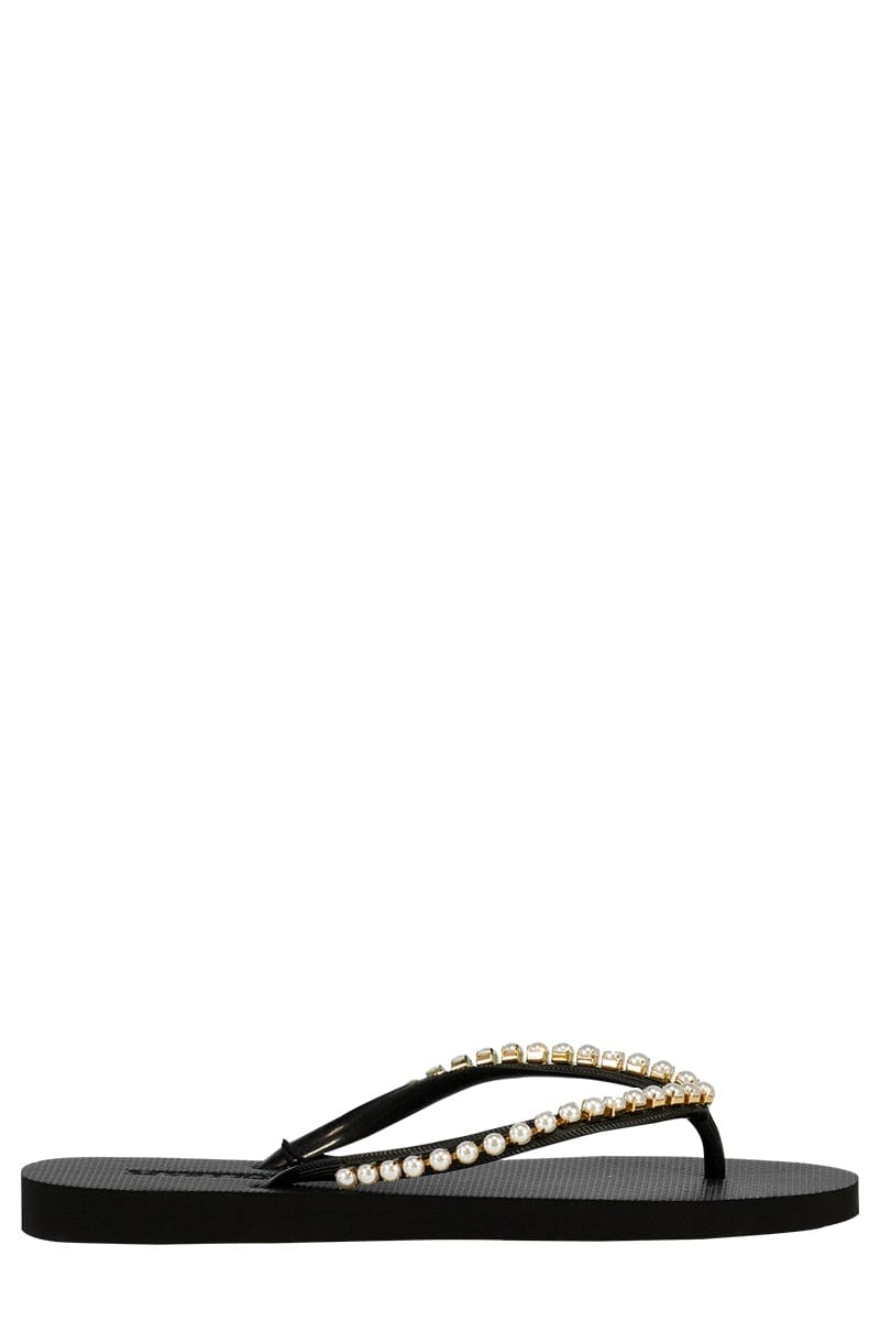 Pearl Flip Flop - Black | MYSTIQUE – Marissa Collections