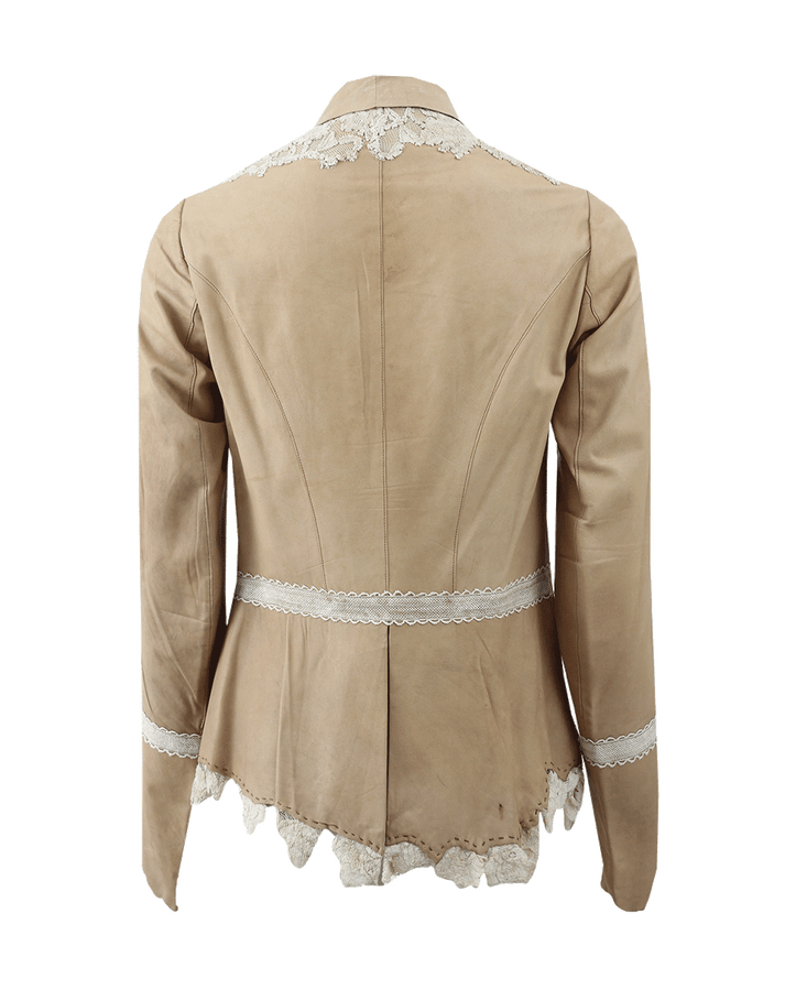 Lace Bib Leather Jacket | NIGEL PRESTON & KNIGHT – Marissa Collections