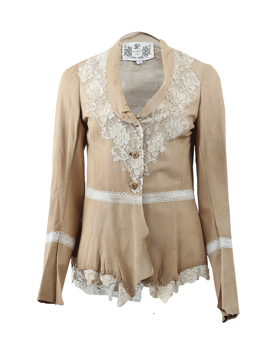 Lace Bib Leather Jacket | NIGEL PRESTON & KNIGHT – Marissa Collections