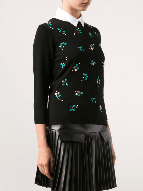 Cropped Embellished Knit Top | NINA RICCI – Marissa Collections
