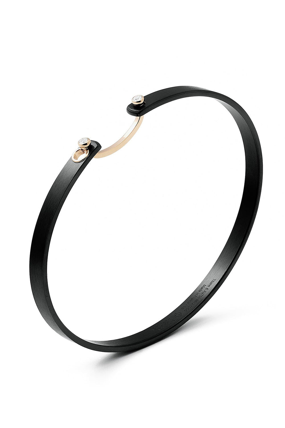 Diamond Titanium Mood Bangle Bracelet - Yellow Gold | NOUVEL HERITAGE ...