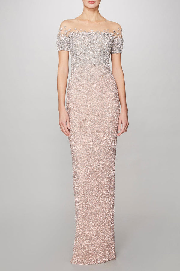 Sequin Gown With Crystal Degrade | PAMELLA ROLAND – Marissa Collections