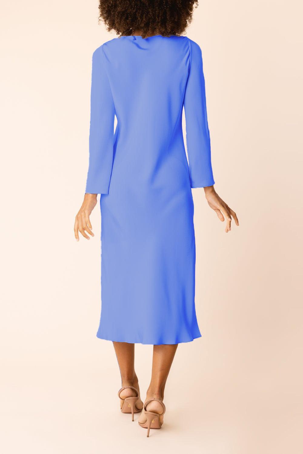Long Sleeve Midi Dress - Medium Blue | PETER COHEN – Marissa Collections