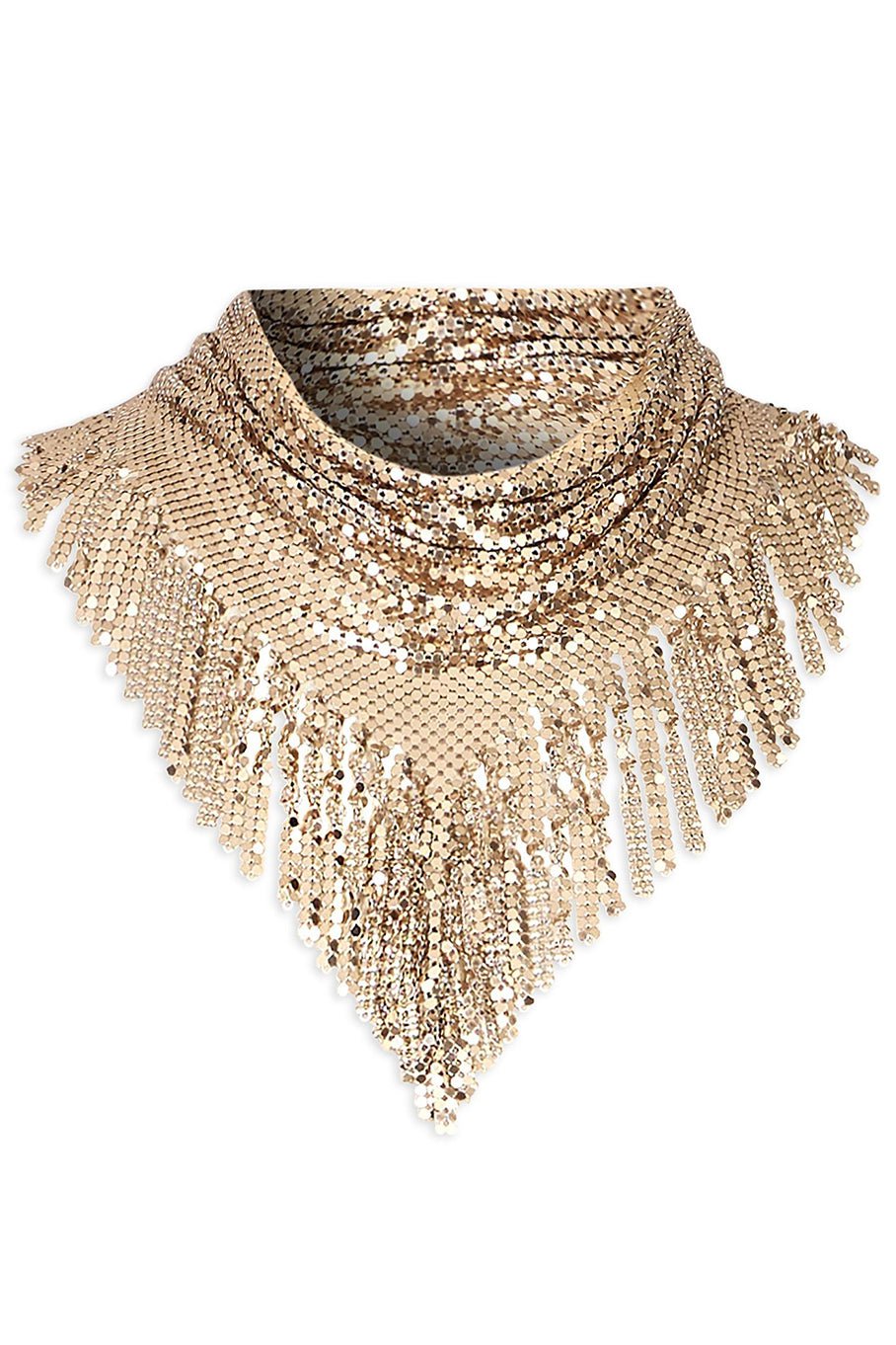 Light Gold Pixel Scarf | RABANNE – Marissa Collections