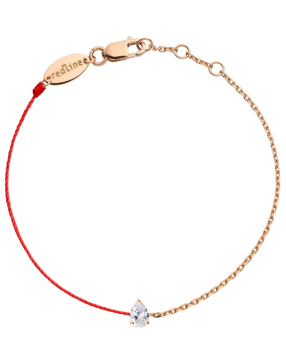 Altesse Pear Diamond Red Cord and Chain Bracelet | REDLINE – Marissa ...